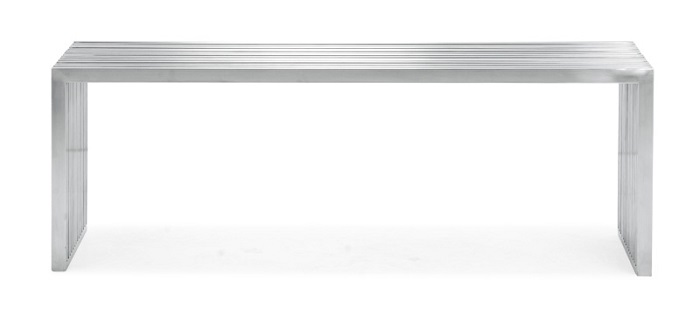 Marvel Stainless Steel Double Modern Dining Room Bench - SoBe Furniture